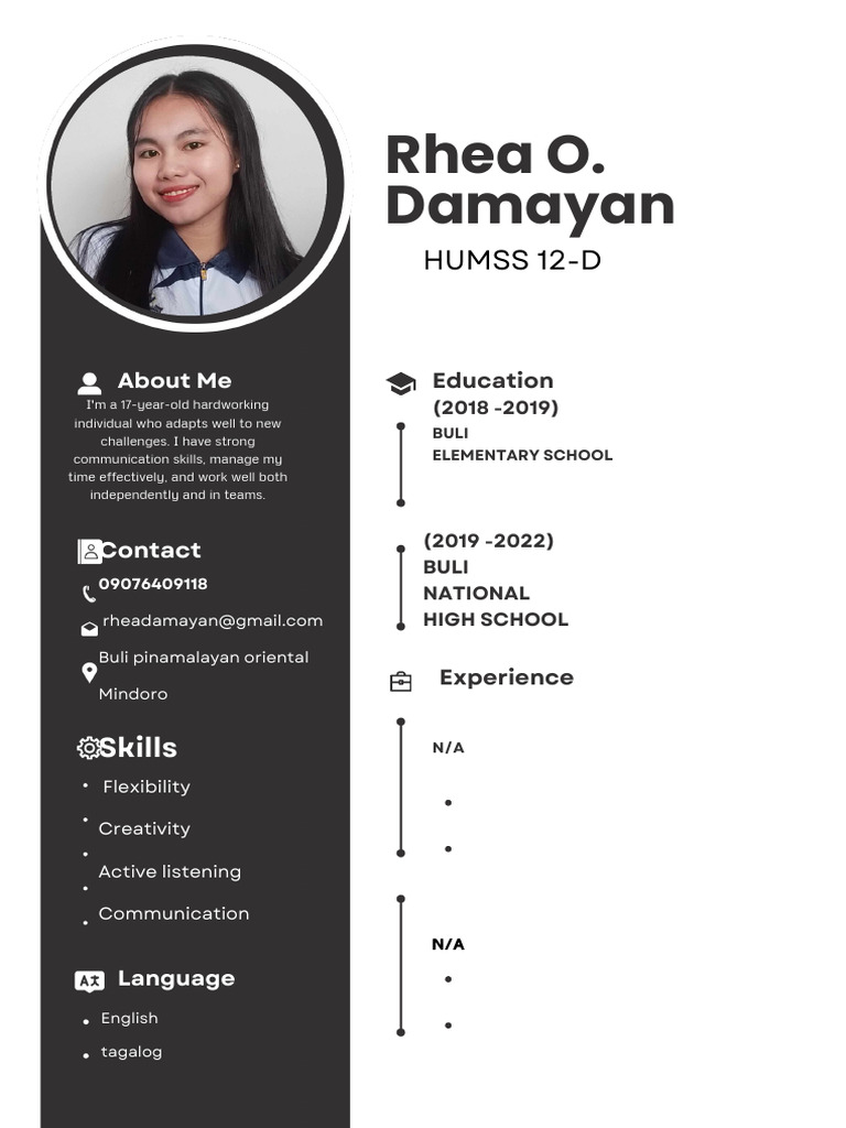 HUMSS-12-D-RESUME PDF | PDF