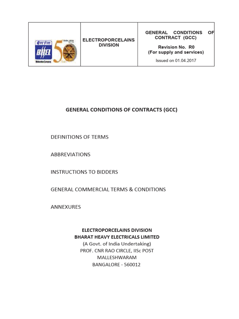 GCC - General Conditions of Contract | PDF | Auction | Specification (Technical Standard)