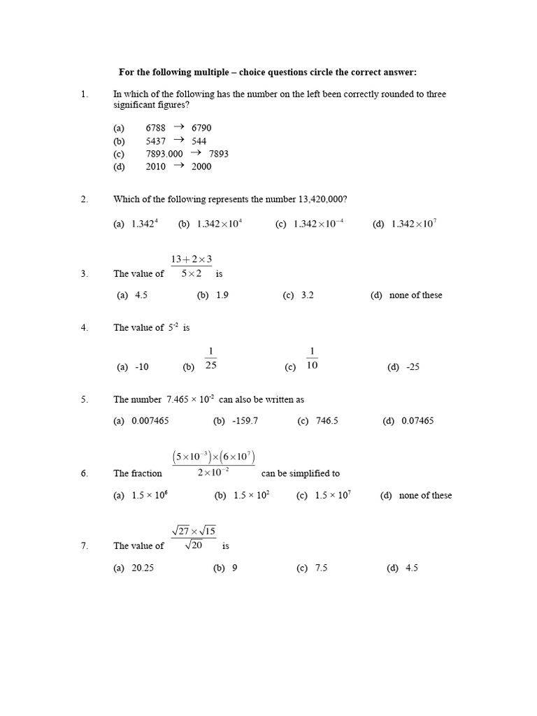 AASL Prior Knowledge Self Check | PDF | Area | Equations