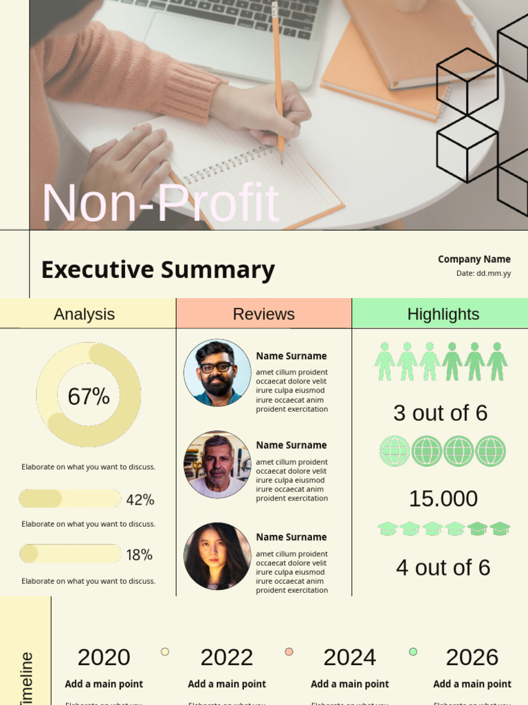 Modern Non Profit Executive Summary Slides | PDF | Career & Growth
