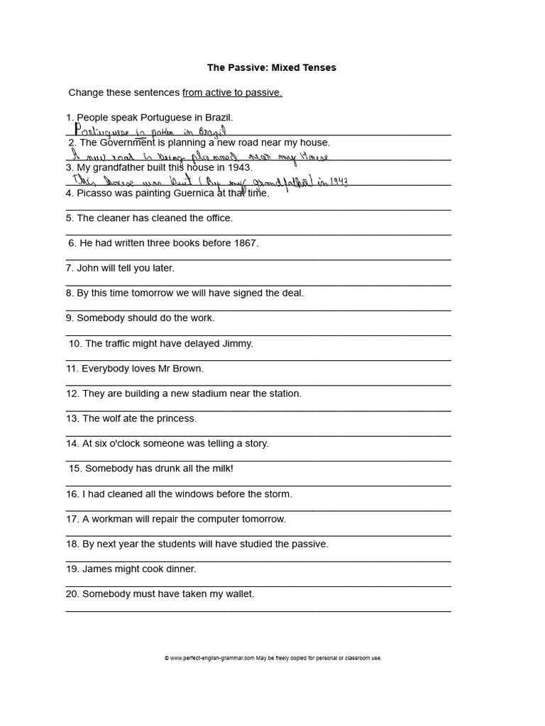 The Passive - Mixed Tenses | PDF