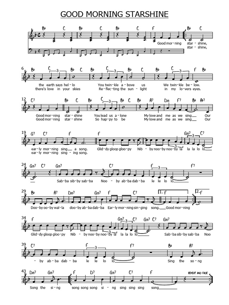 Good Morning Starshine - F | PDF