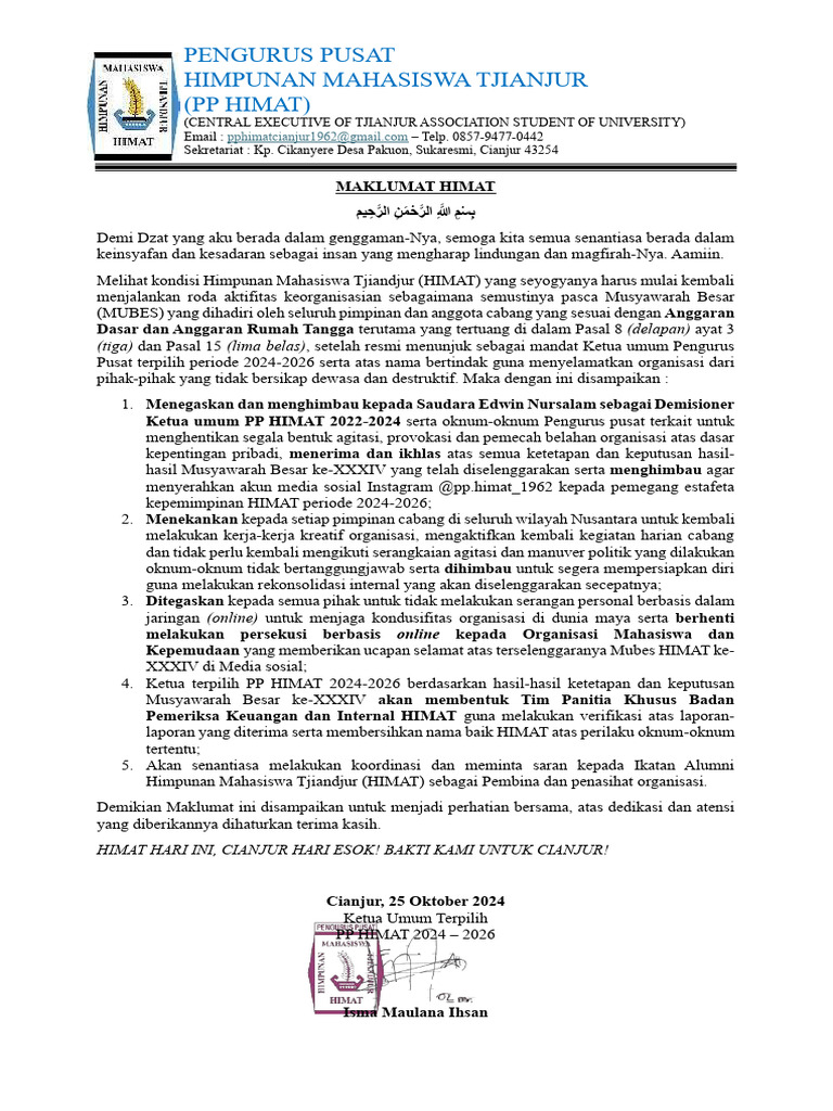 Maklumat Himat Oktober 2024 | PDF | Karier & Perkembangan