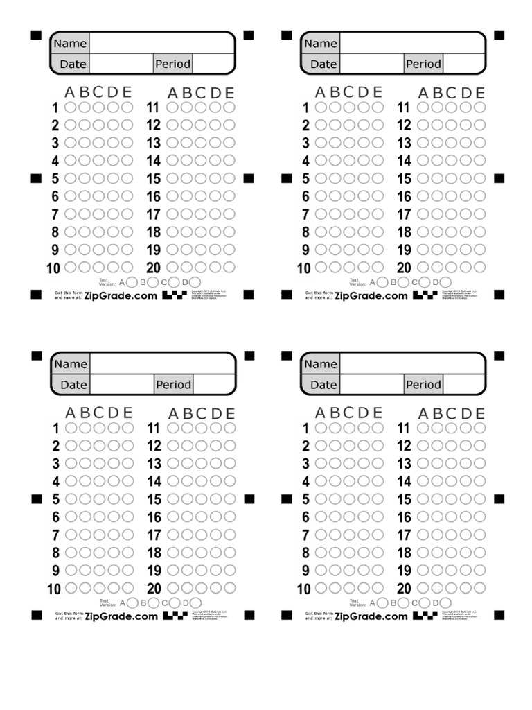 LJK 20 Soal Zipgrade | PDF