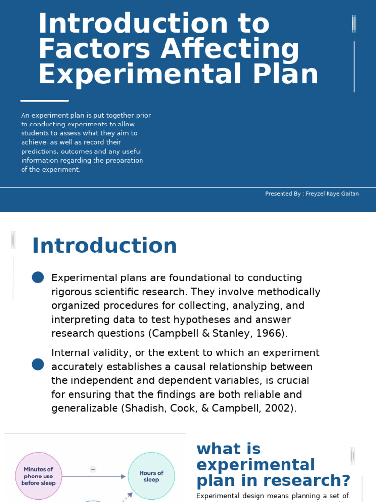 Factors Influencing Experimental Plans | PDF | Experiment | Validity ...