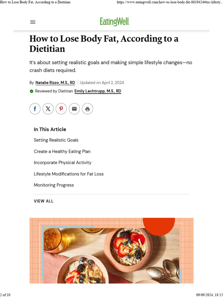 Healthy Strategies to Lose Body Fat | PDF | Weight Loss | Healthy Diet
