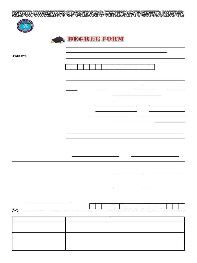 MUST University Degree Application Form | PDF