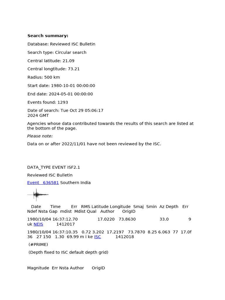 Seismic Data | PDF | Earthquakes | Seismology