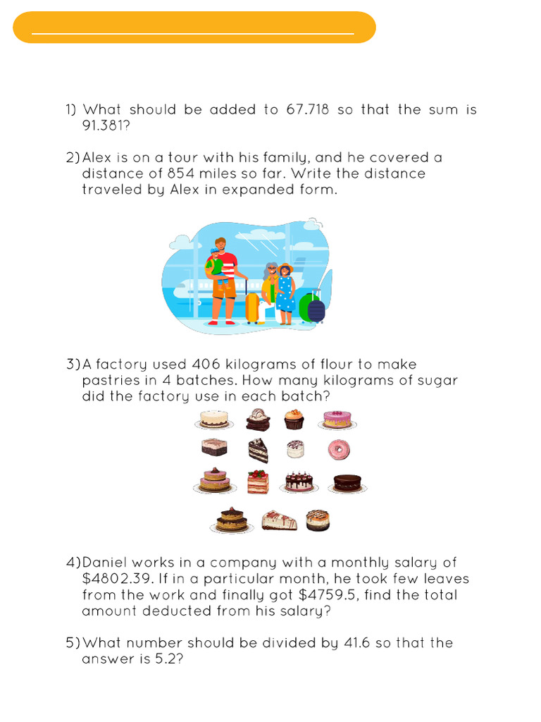 Decimal-Word-Problems-Worksheet-4 New | PDF