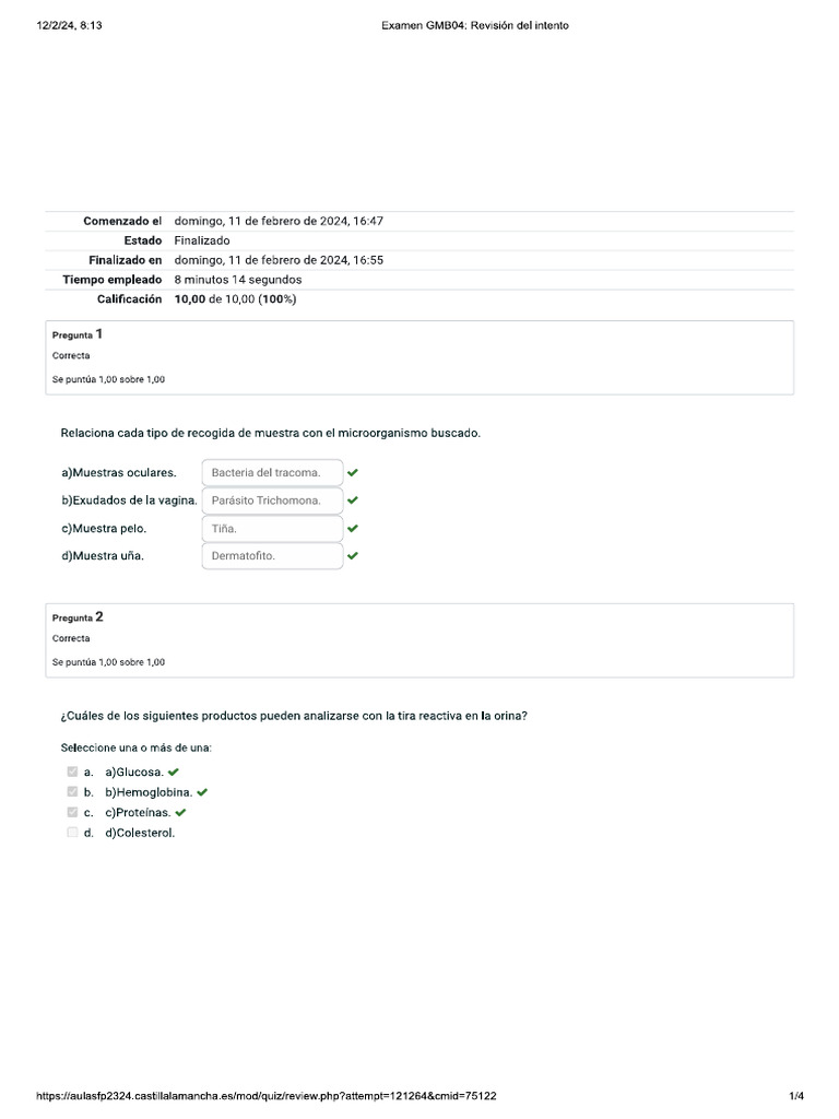 GMB T4 Examen 1 | PDF