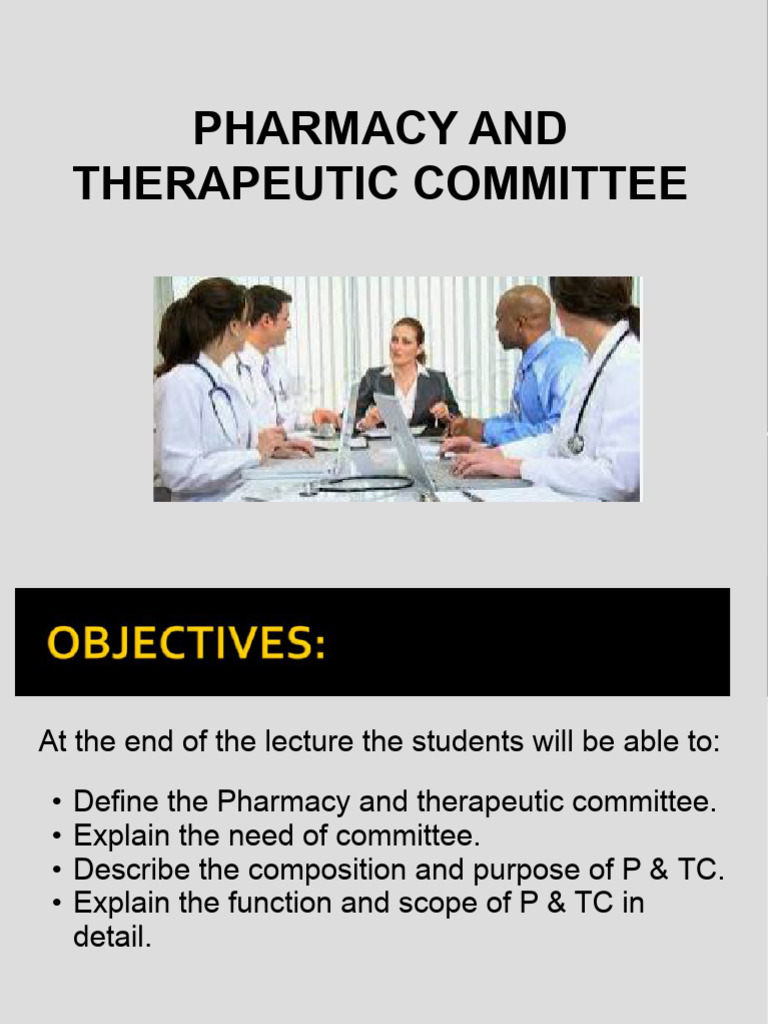 Pharmacy and Therapeutics Committee | PDF | Pharmacy | Medical Prescription