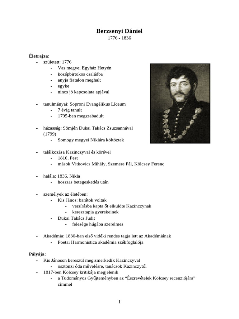 Berzsenyi Dániel | PDF