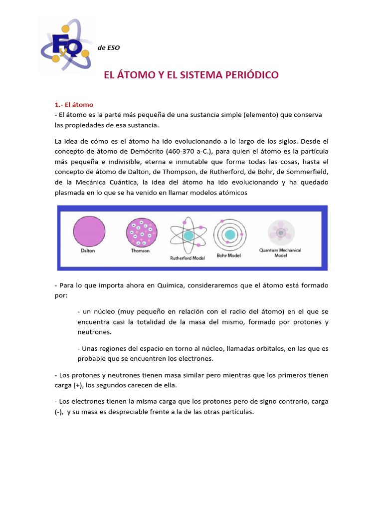 2 El Atomo y El Sistema Periodico | PDF | Enlace químico | Compuestos ...