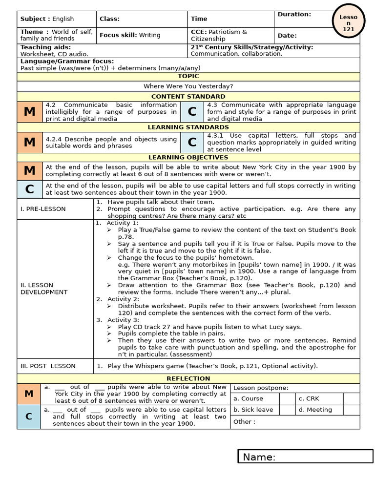 Lesson 121 | PDF | Communication | English Language