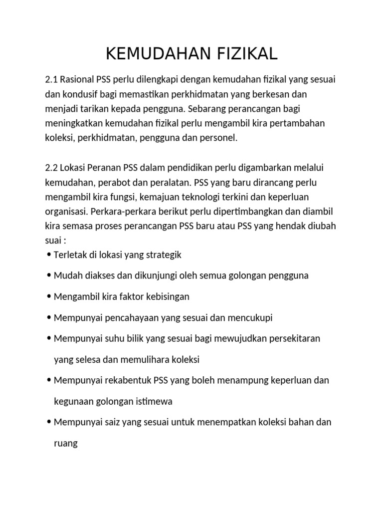 L Kemudahan Fizikal | PDF