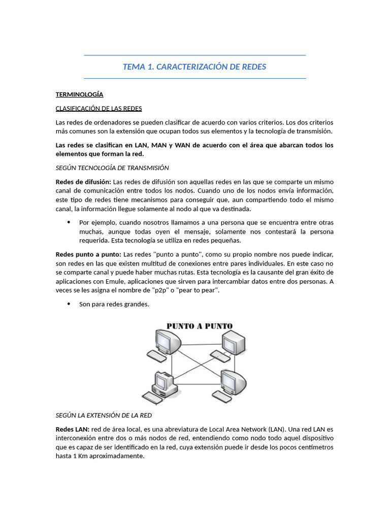 UT 1. Caracterización de Redes | PDF | Red de computadoras | Modelo osi