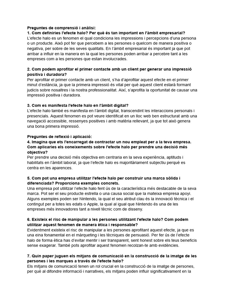 Activitat Comunicació No Verbal I Efecte Halo | PDF