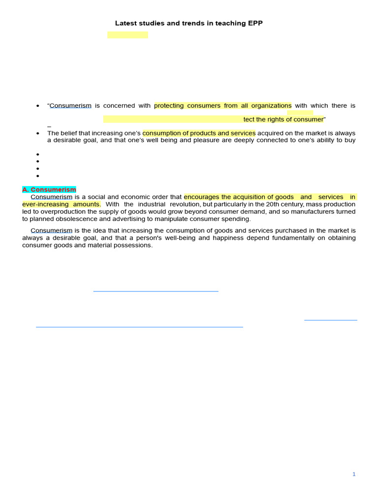 Lesson 4 Latest Studies and Trends in Teaching EPP | PDF ...