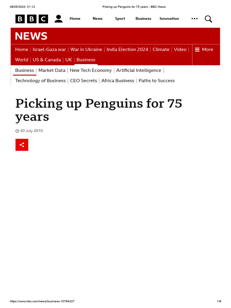 Picking Up Penguins For 75 Years - BBC News | PDF | Penguin Books