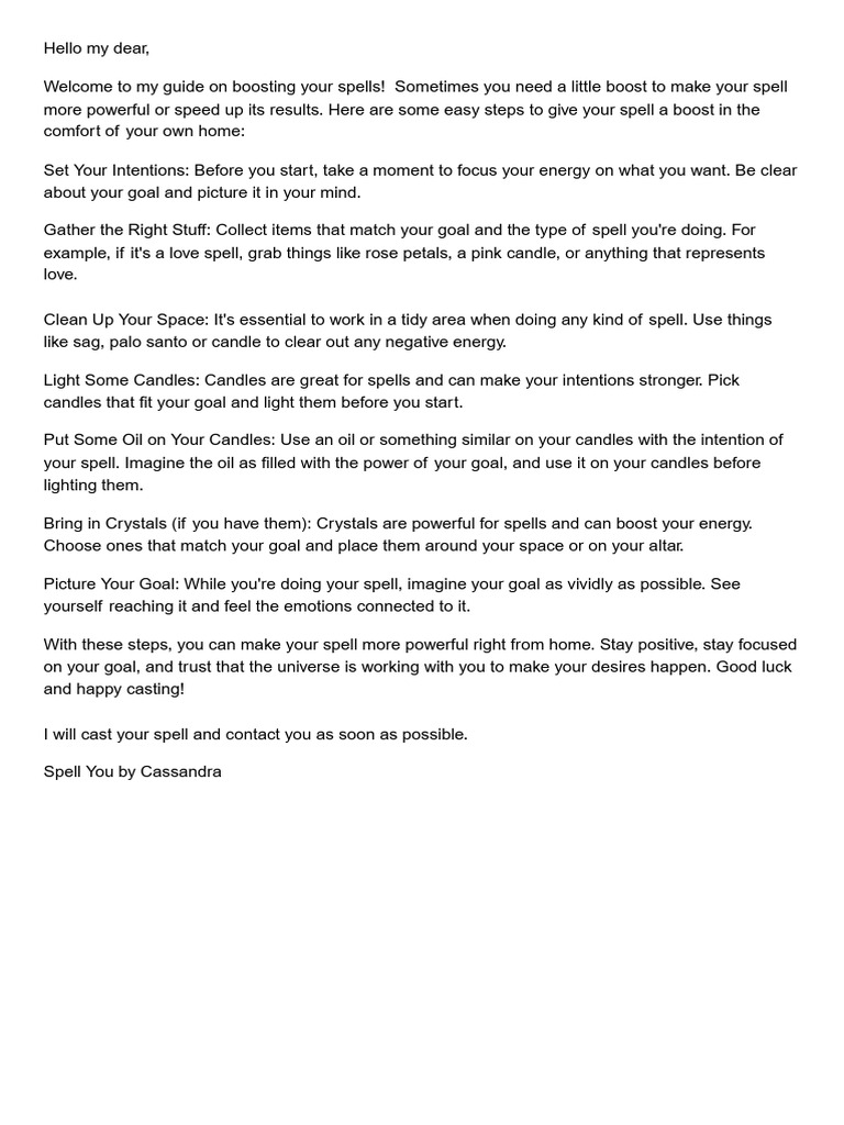 Spell Boost Instruction | PDF | Self-Improvement