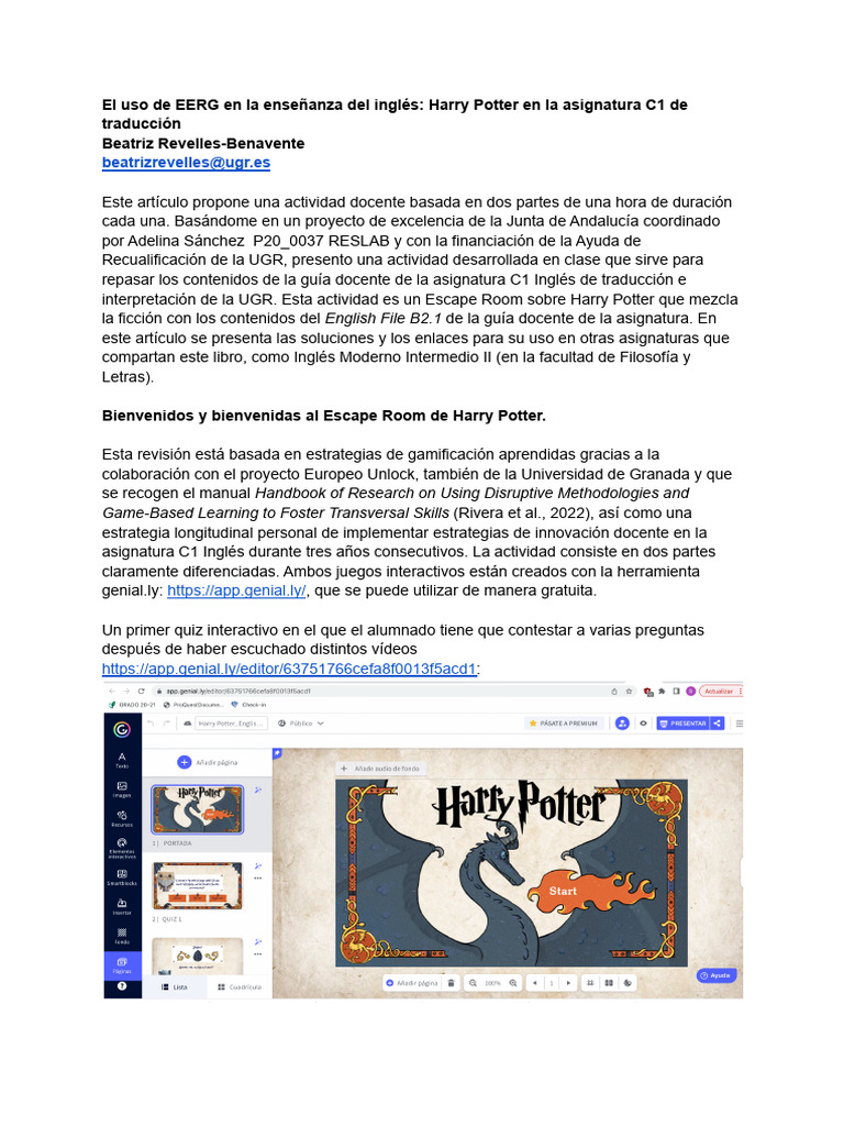 Escape Room de Harry Potter en Inglés | PDF | Harry Potter