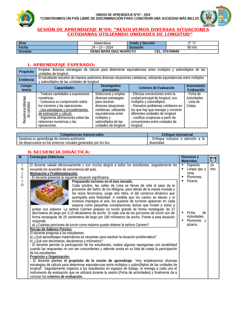 2°-Sesion 4-Ua7 - 2024 | PDF | Evaluación | Aprendizaje