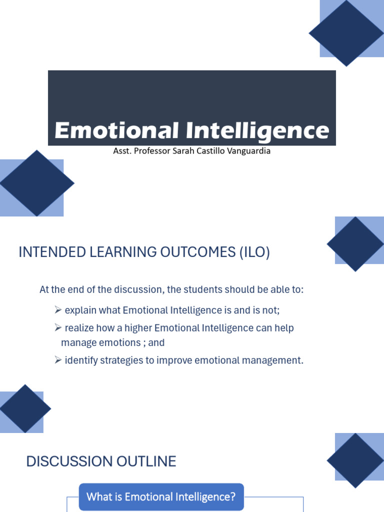 Week 8 9 Emotional Intelligence | PDF | Emotional Intelligence | Intelligence