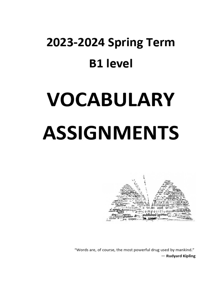 2023-2024 Spring B1 Vocabulary Assignments SC | PDF | Vocabulary ...