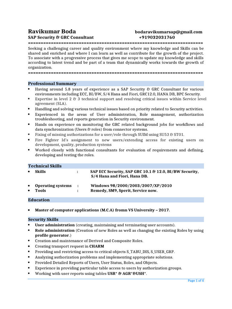 Ravikumar Boda Resume | PDF | Computing | Software