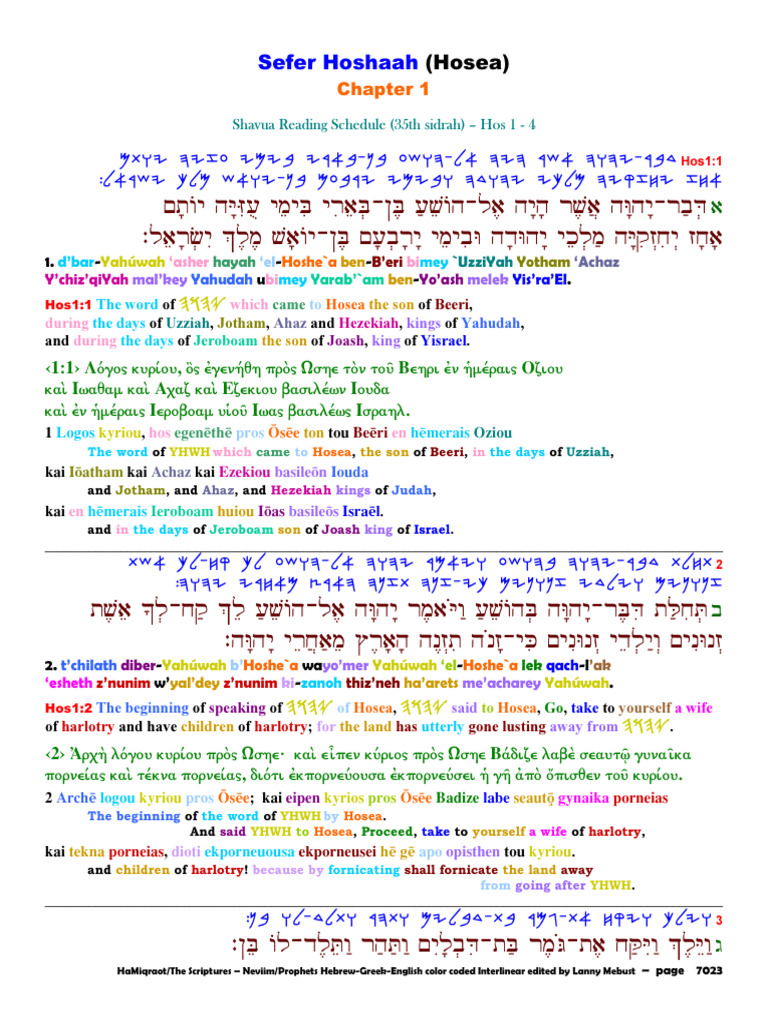 Interlinear Hoshea | PDF | Bible Content