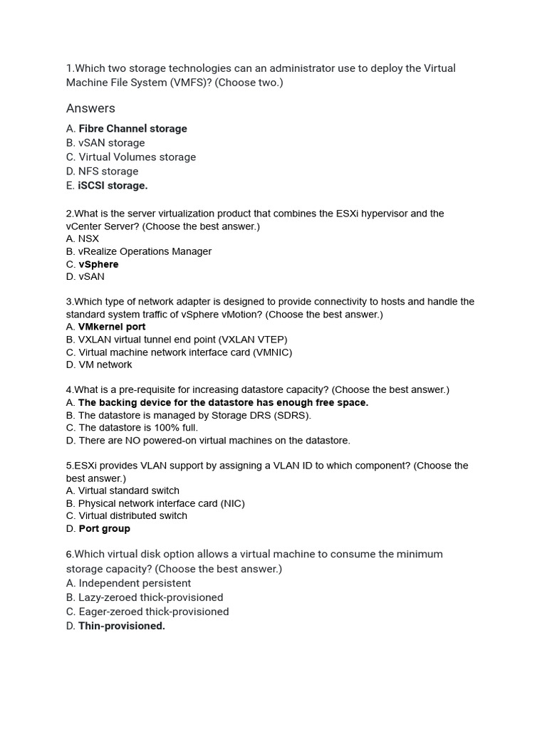 Virtualization Quiz Answer Pdf Virtual Machine Virtualization