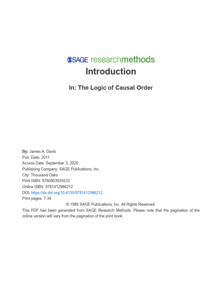 Causal Order | PDF | Causality | Statistics