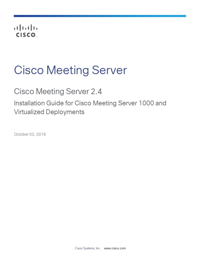 Cisco Meeting Server 2 4 Installation Guide For Virtualized Deployments ...
