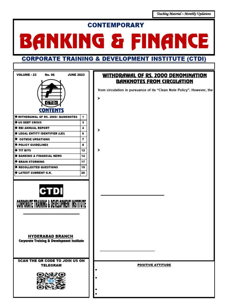 June Magazine 2023 | PDF | United States Debt Ceiling | Inflation