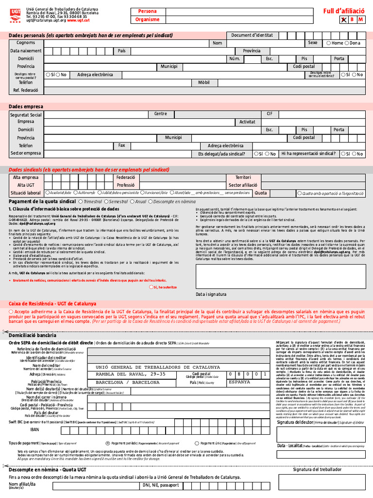 Full D-Afiliacio Ugt Fica v2018 | PDF