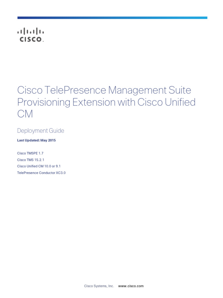 Cisco TMSPE With Cisco Unified CM Deployment Guide 1 7 | PDF | Active Directory | Databases