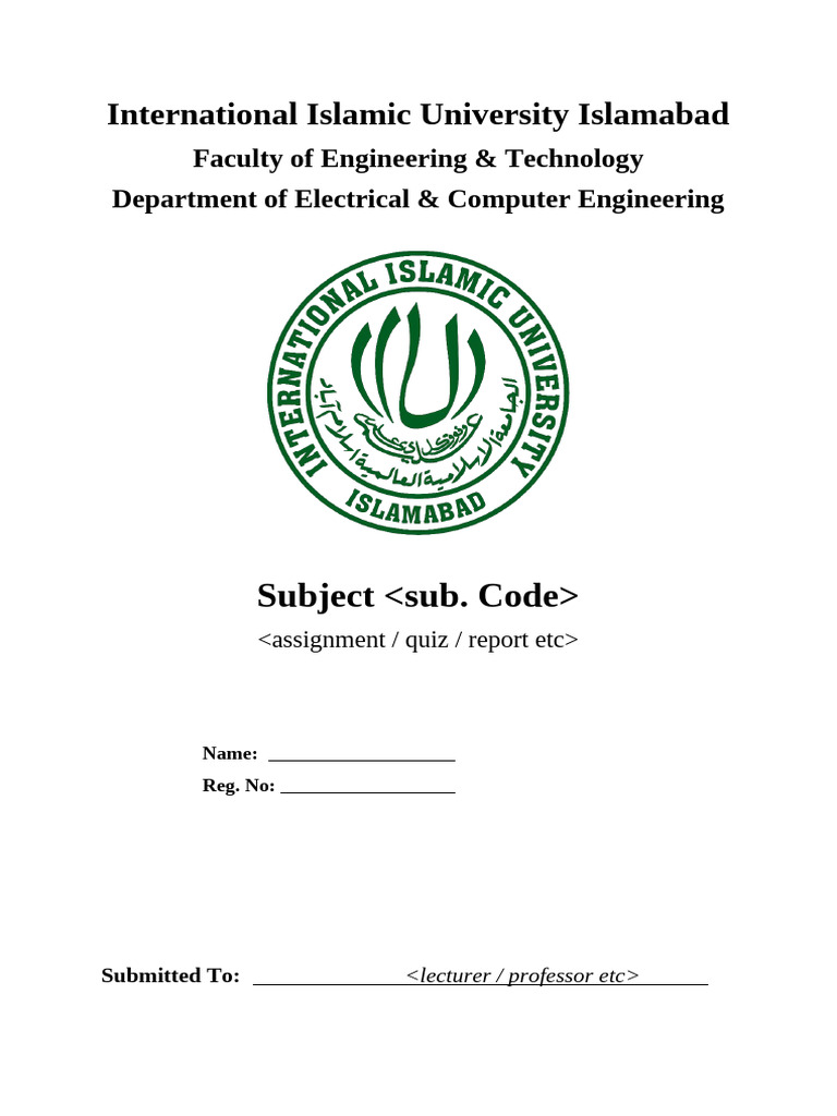 Title Page IIUI | PDF | Technology & Engineering
