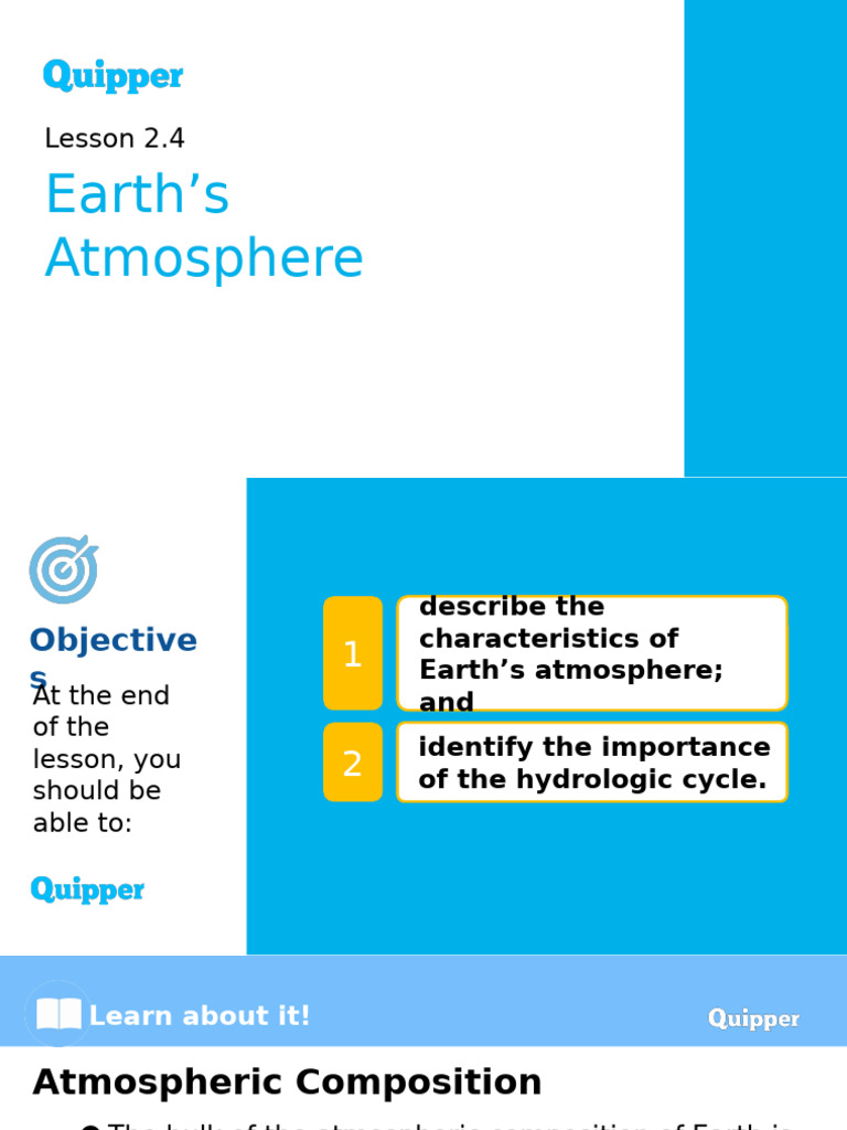 Earth Science SHS 2.4 Earths Atmosphere 090720 | PDF | Atmosphere ...