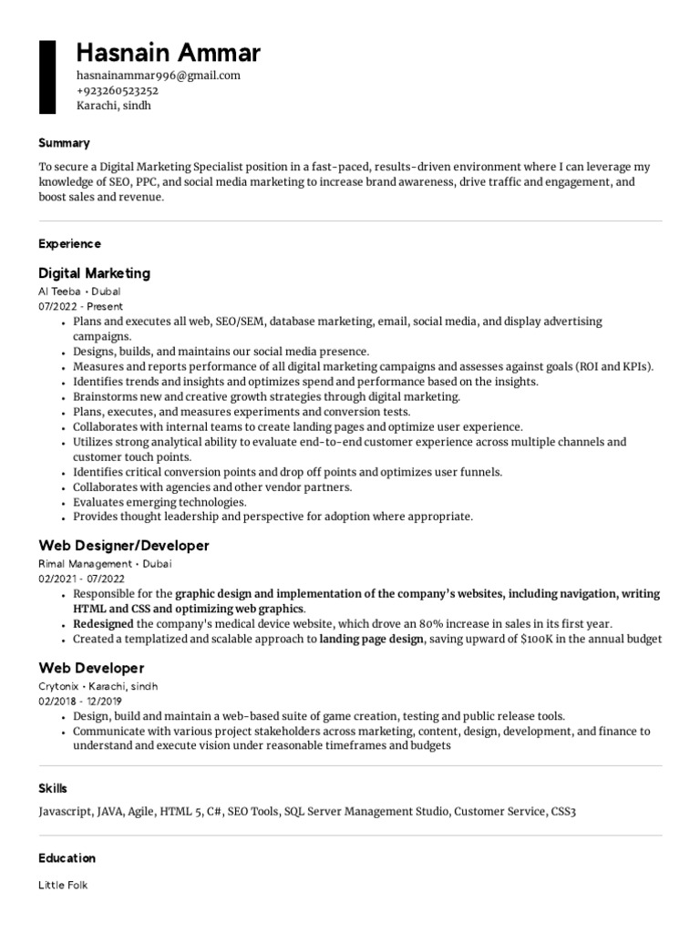My Resume | PDF | Digital Marketing | World Wide Web