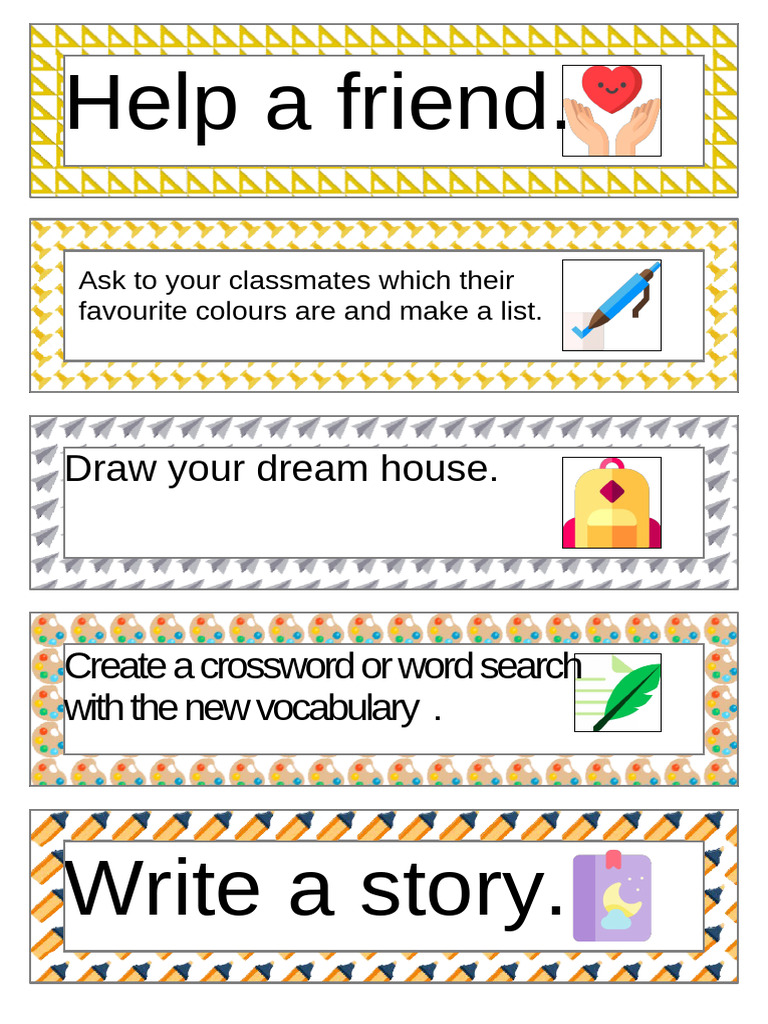 Fast Finishers 30 Tarjetas Editable | PDF