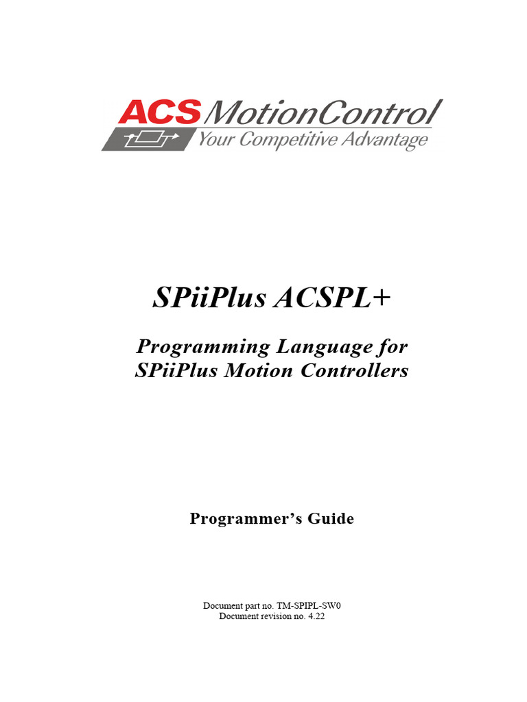 SPiiPlus ACSPLplus Programmers Guide (V4-20) | PDF | Software | Computer Science