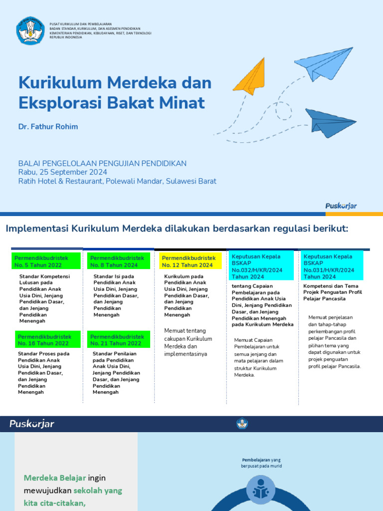 DR Fathur Rohim - Kurikulum Merdeka Dan Eksplorasi Bakat Minat | PDF