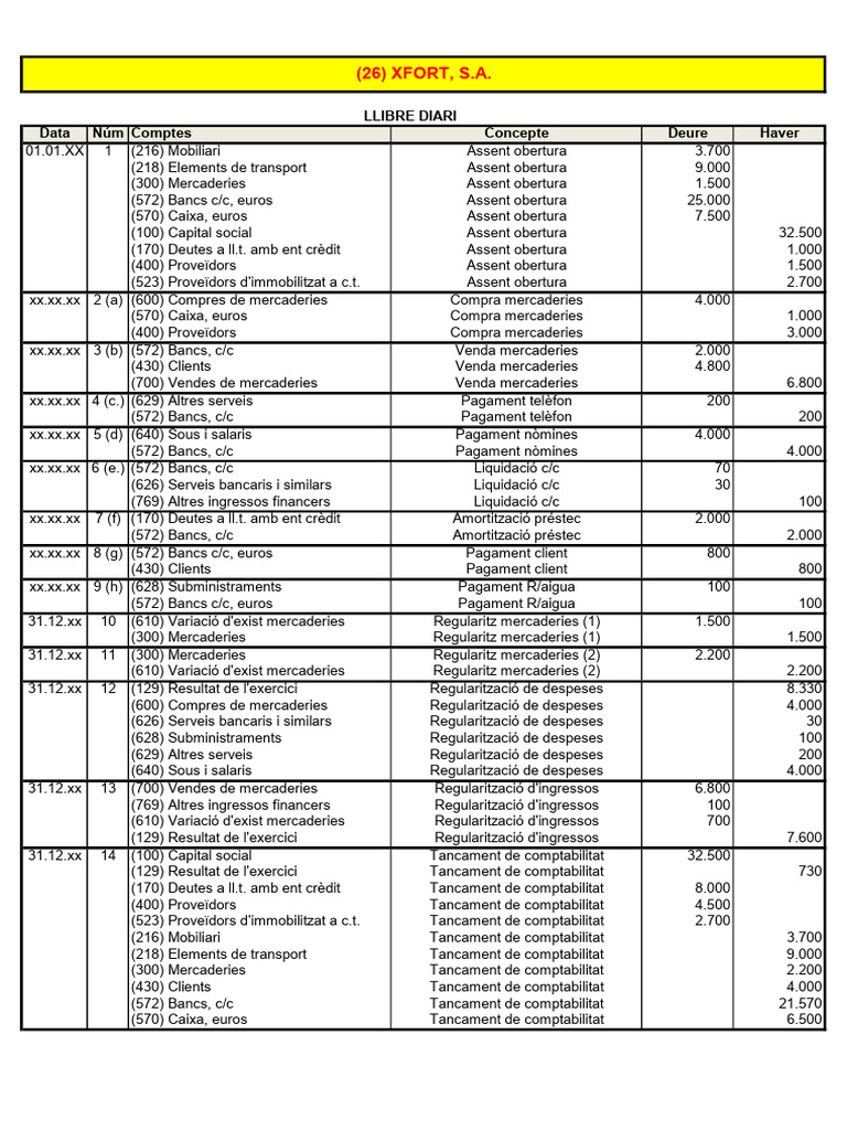 XFORT - Llibre Diari | PDF