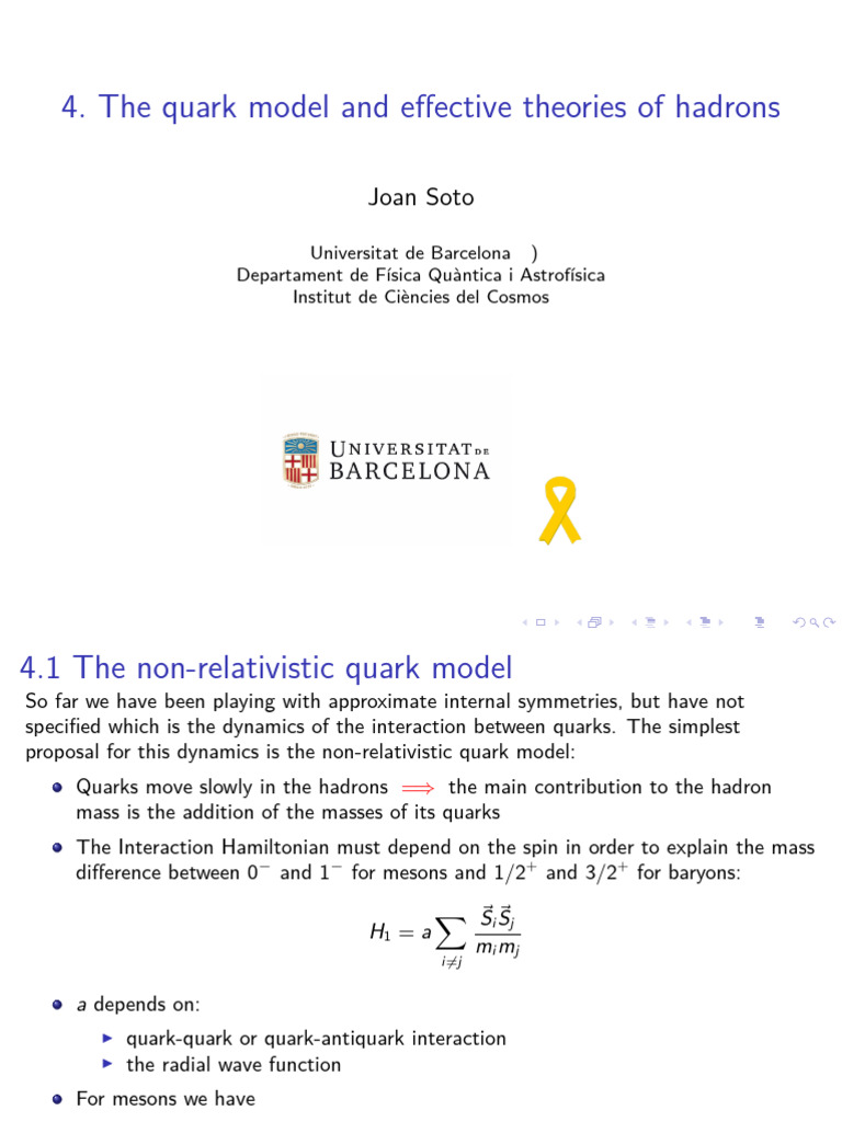 4 Quark Model EFT | PDF | Hadron | Quark
