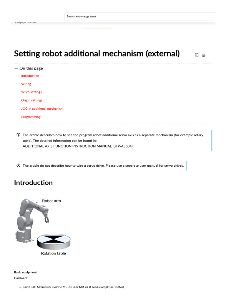 DAP - Setting Robot Additional Mechanism (External) | PDF ...