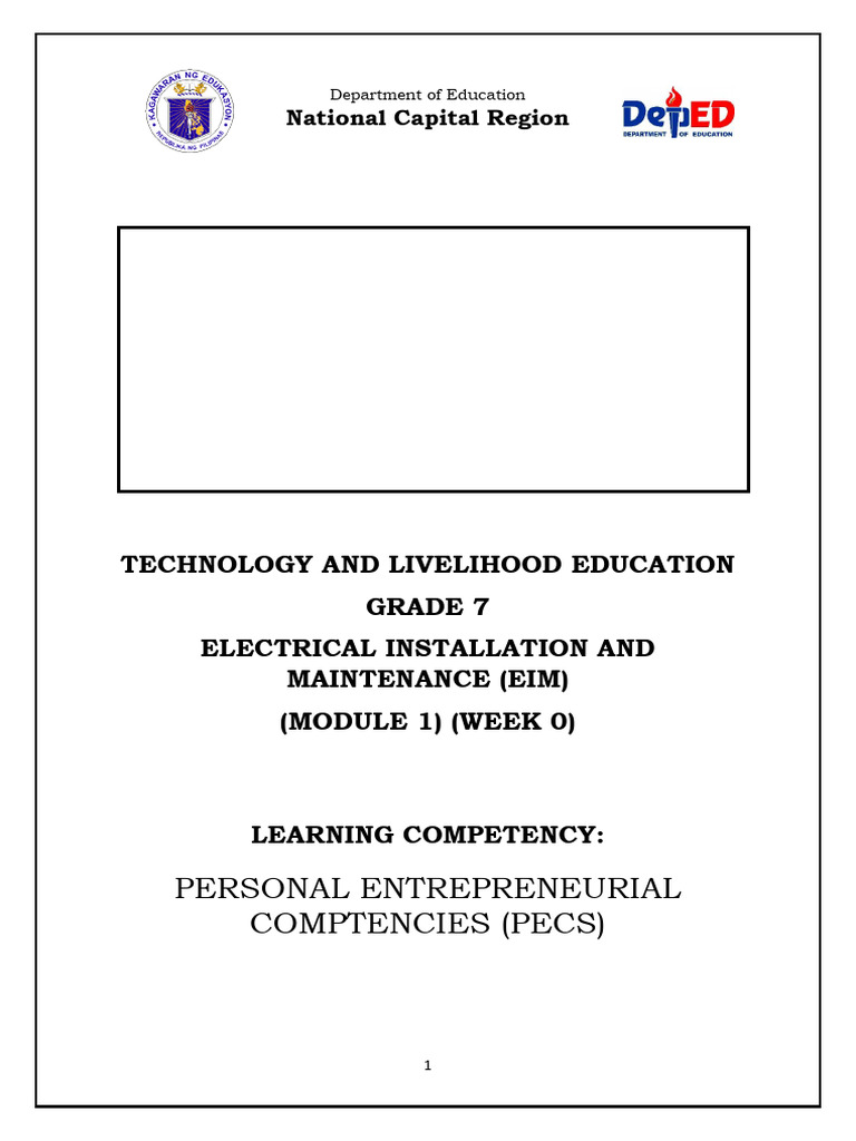 Module For Electrical g7 Module 1 Week 0 PDF | PDF | Entrepreneurship | Goal