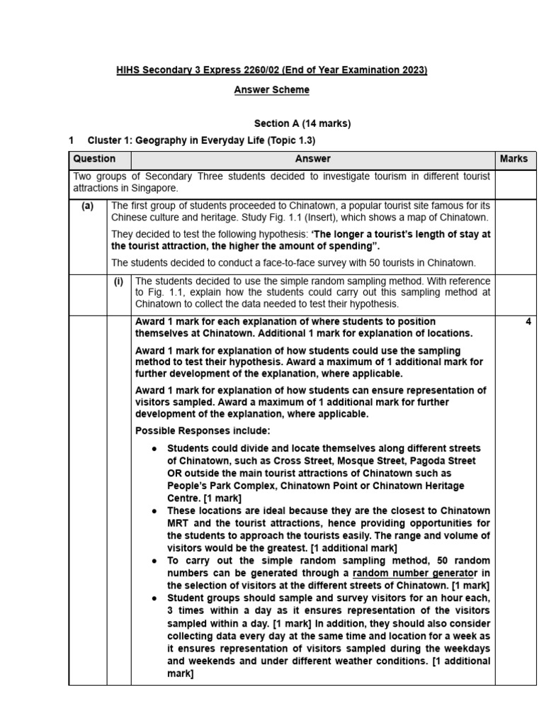2023 Hihs Sec3exp Geog Eoy Ms | PDF | Survey Methodology | Bali
