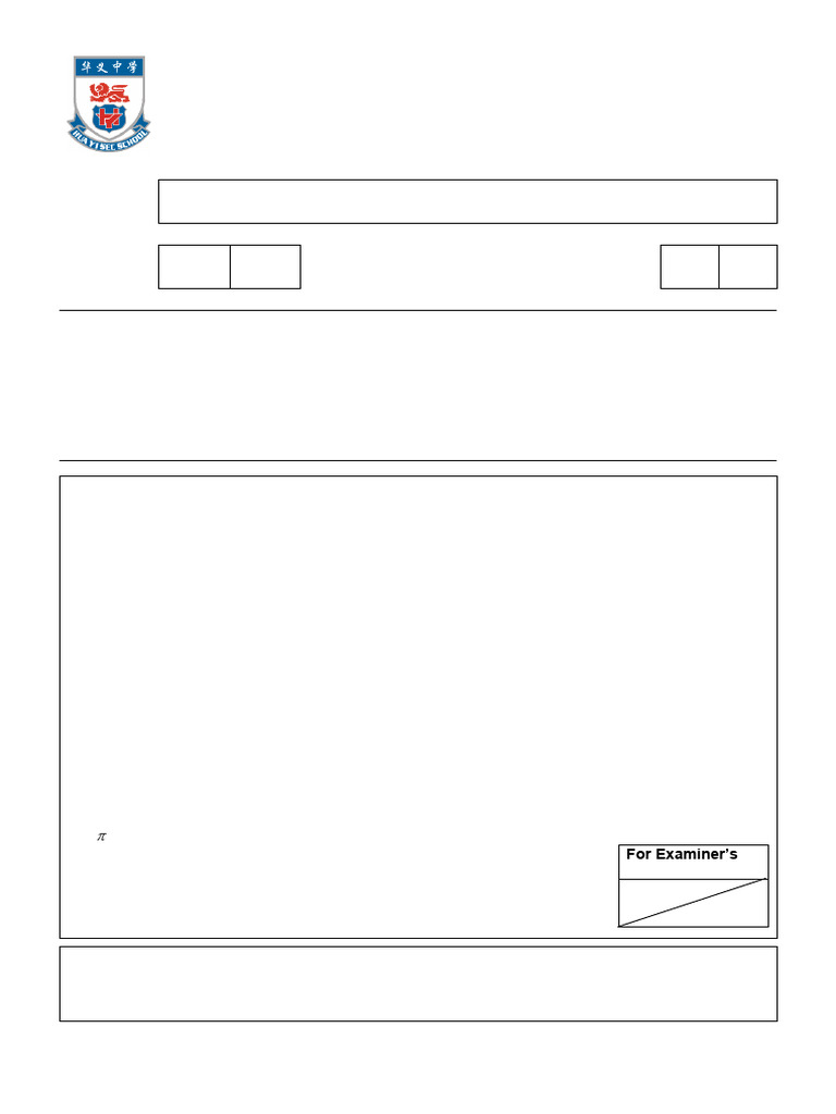 2024 Hyss Prelim Sec 4g2 Math QP p2 | PDF | Area | Circle