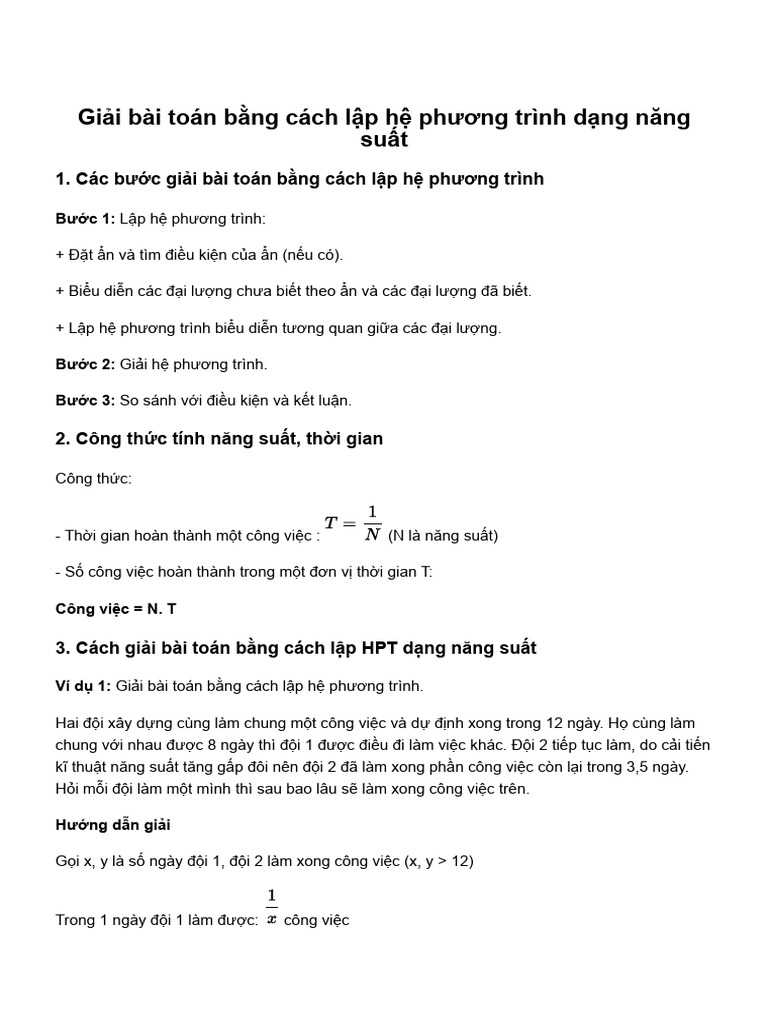 Giai Bai Toan Bang Cach Lap HPT Dang Nang Ssuat | PDF