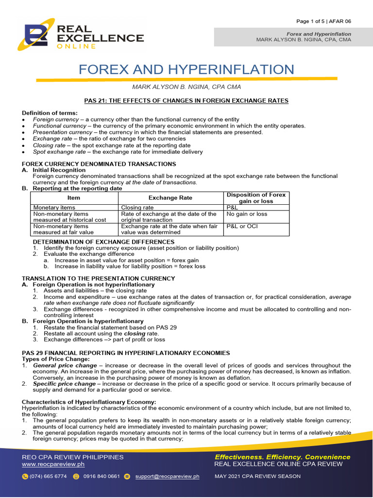 Forex Gains, Losses, and Hyperinflation | PDF | Foreign Exchange Market ...